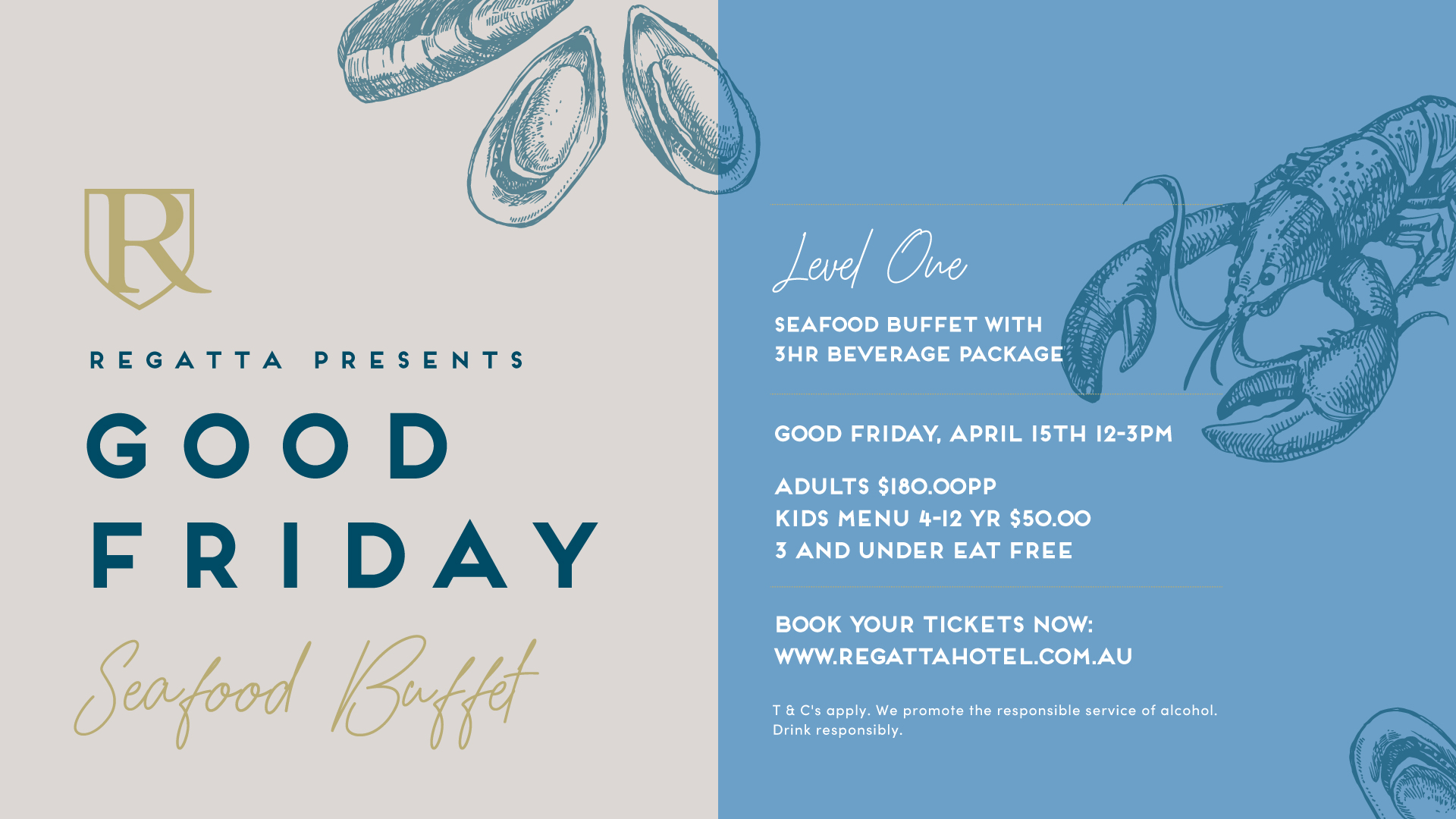 Regatta Hotel | Good Friday Seafood Buffet Level One